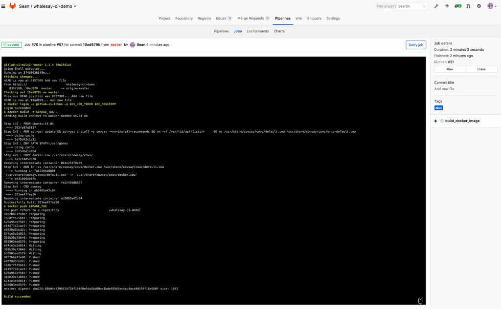 Building WhaleSay with Docker and Gitlab-CI – Sean R. Mitchell's Homepage